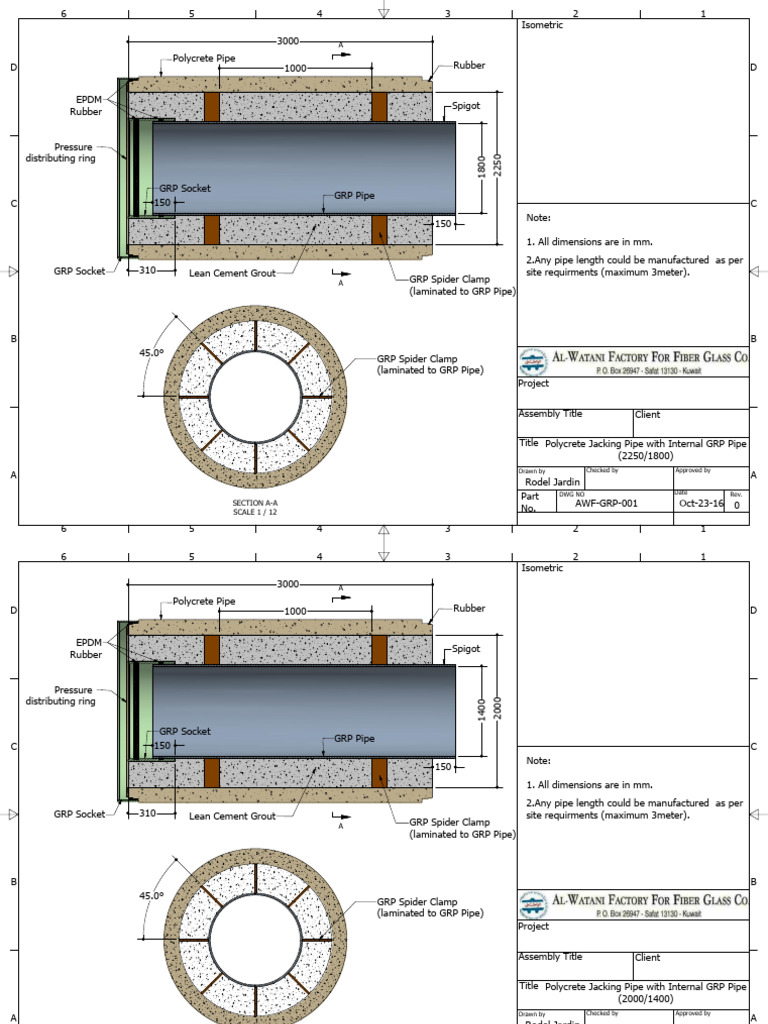 Polycrete Pipe with grp internal Pipe | PDF | Chemical Engineering ...