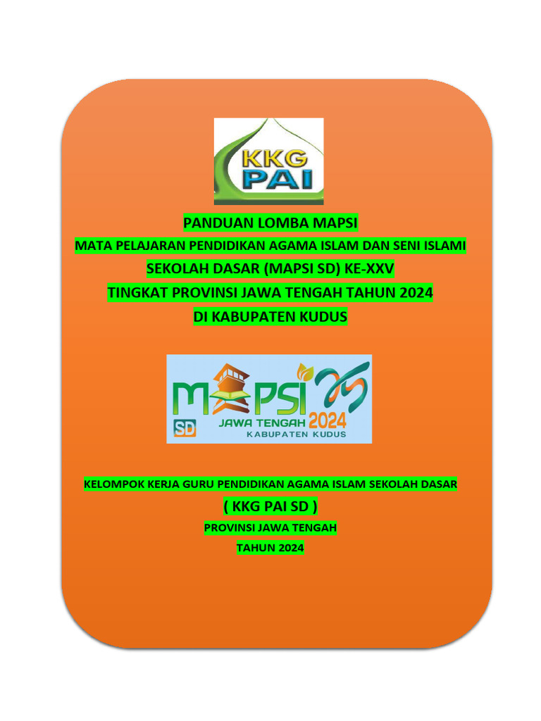 Panduan Lomba MAPSI SD 2024 Jateng | PDF