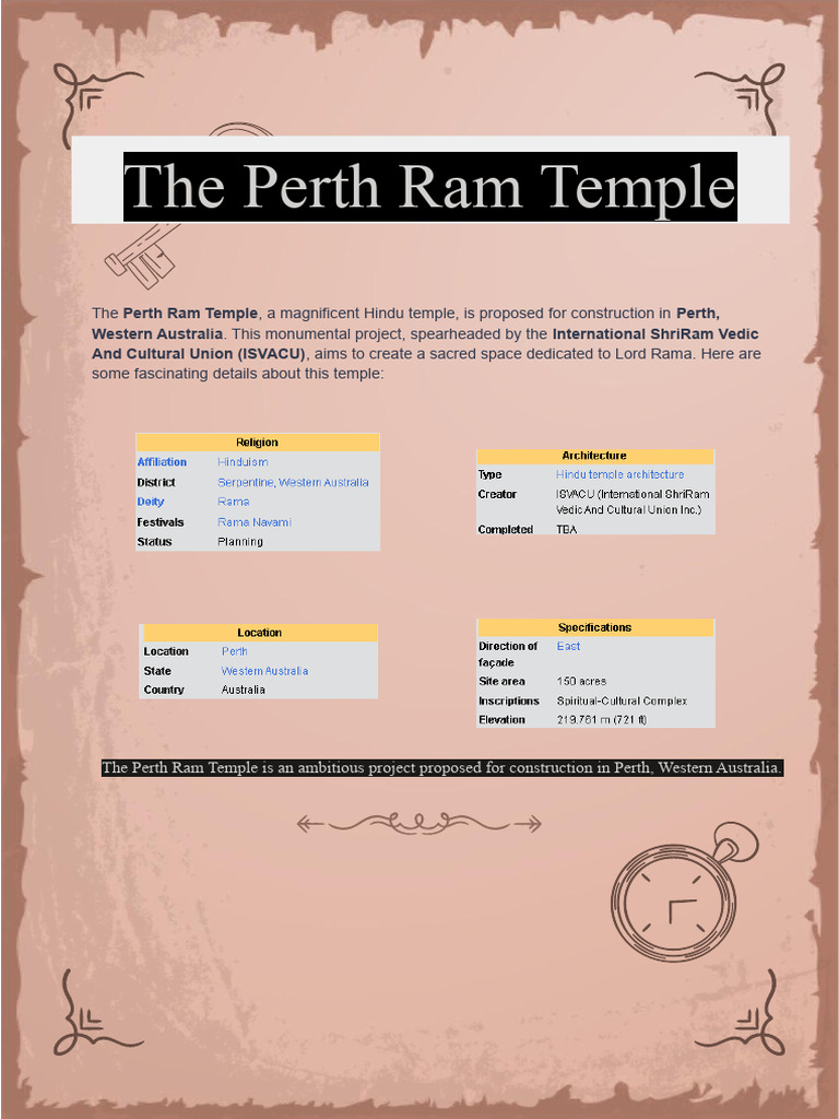 Perth's Tallest Ram Temple Project | PDF | Indian Religions