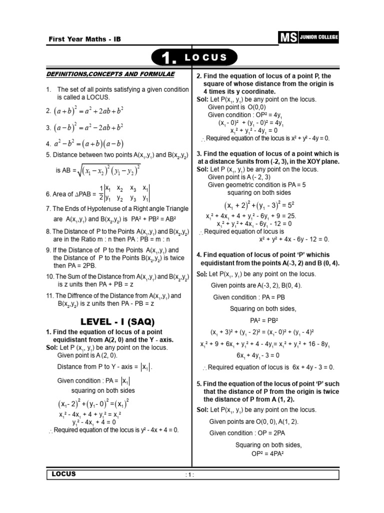 Locus New 2024 | PDF | Euclid | Euclidean Plane Geometry