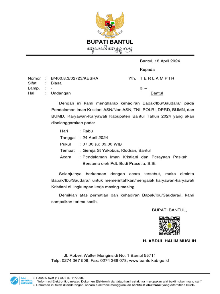 Undangan Pendalaman Iman Kristiani 2024 | PDF