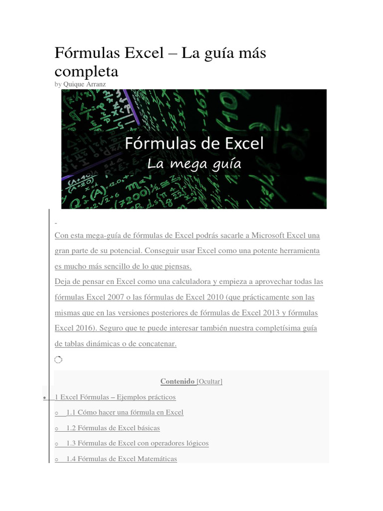 Fórmulas Excel MAC | PDF | Microsoft Excel | Números Fórmulas Excel MAC | PDF | Microsoft Excel | Números