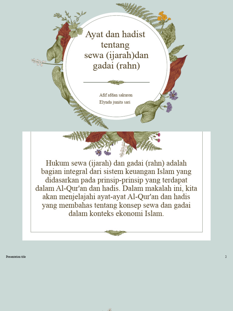 Presentasi Ayat Dan Hadist | PDF