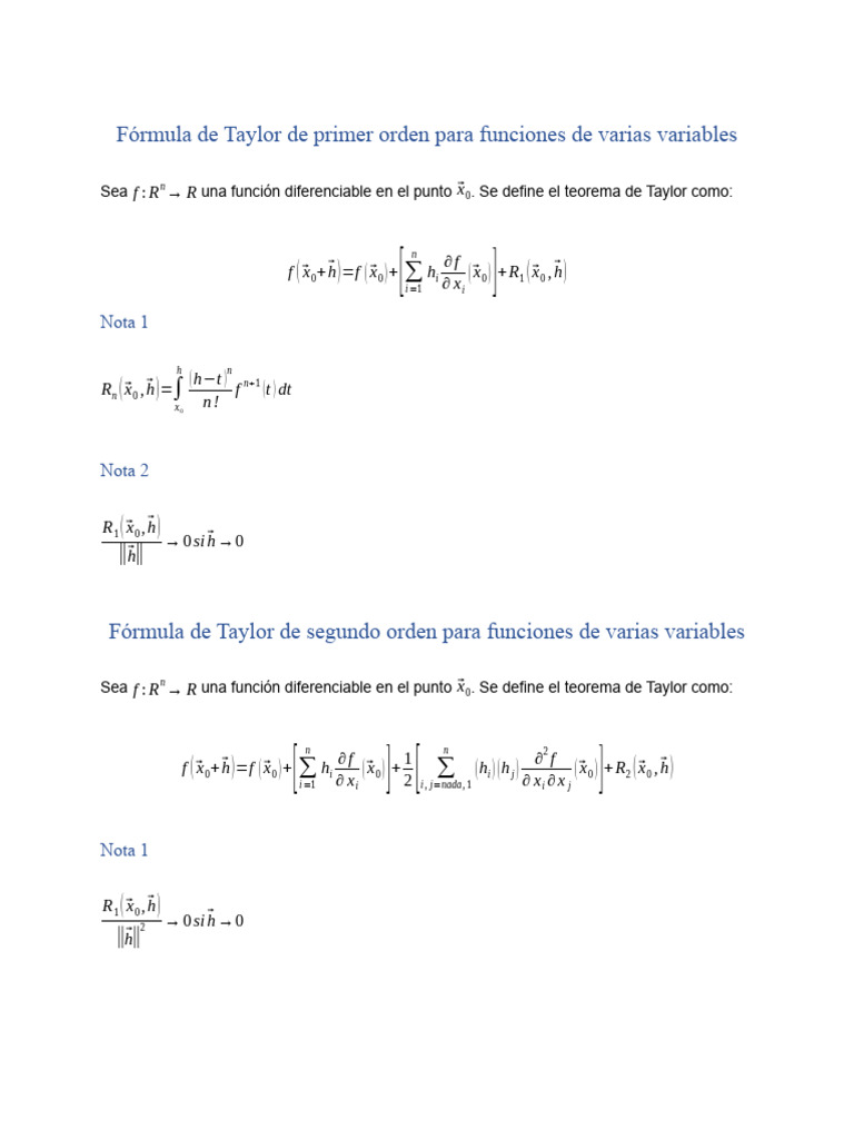 11 Teorema de Taylor | PDF | Análisis matemático | Matemáticas