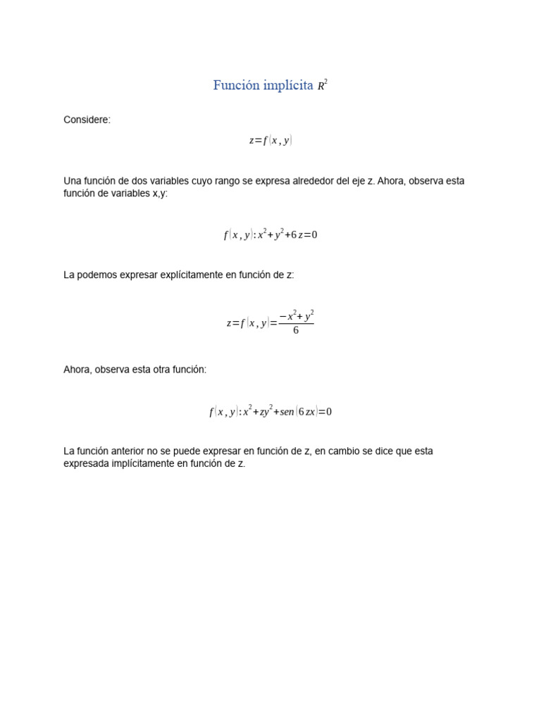 Ejemplos de Función y Derivación Implícita | PDF | Función (Matemáticas ...