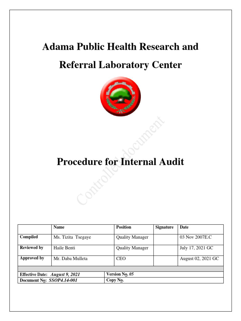 Internal Audit Procedure for APHRRLC | PDF | Audit | Business