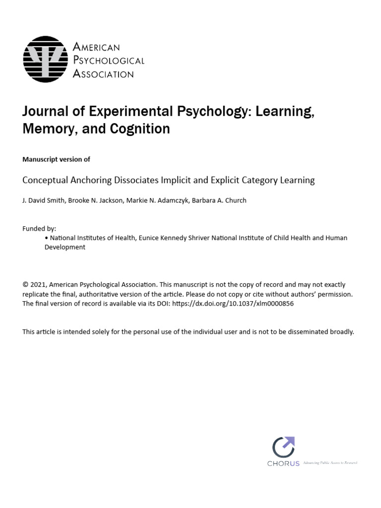 Journal of Experimental Psychology: Learning, Memory, and Cognition ...