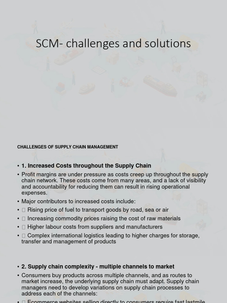 Supply Chain Challenges & Solutions | PDF | Supply Chain Management ...