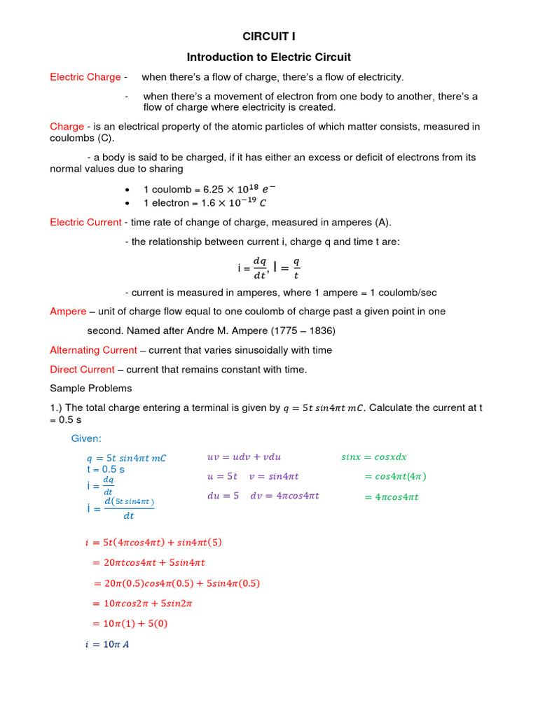 Circuit 1 Notes | PDF | Power (Physics) | Electrical Resistance And ...