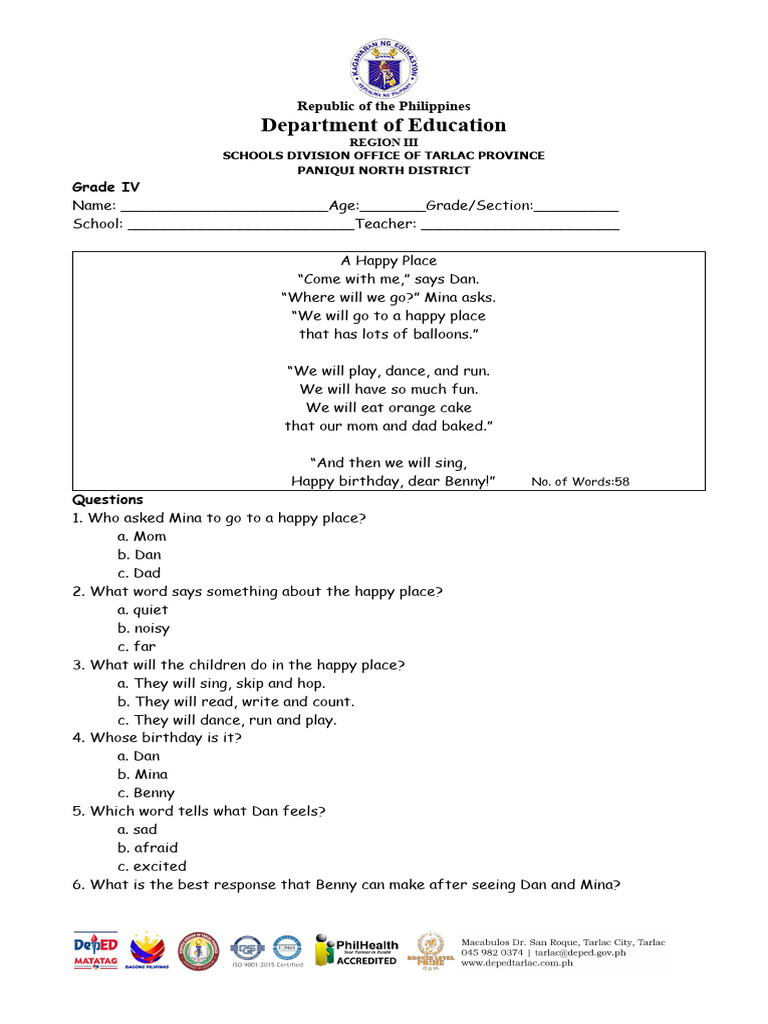 Phil Iri Post Test Passages