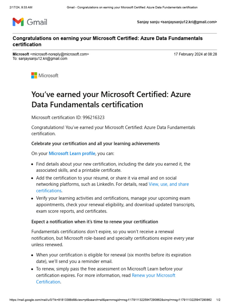 DP 900 Certification | Download Free PDF | Microsoft | Gmail