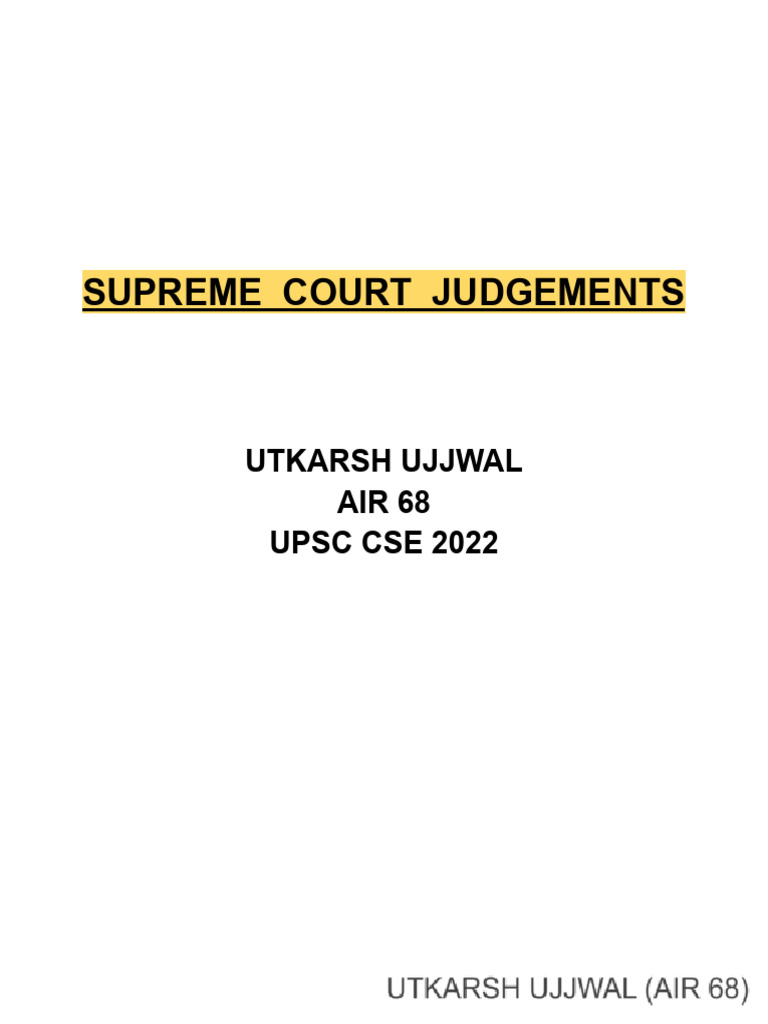 Supreme Court Judgements | PDF | Public Law | Justice