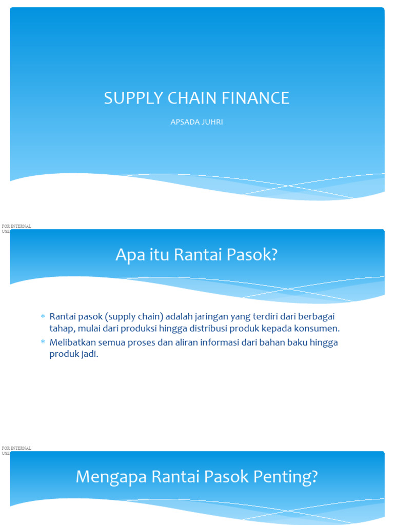Manfaat dan Tantangan Supply Chain Finance | PDF