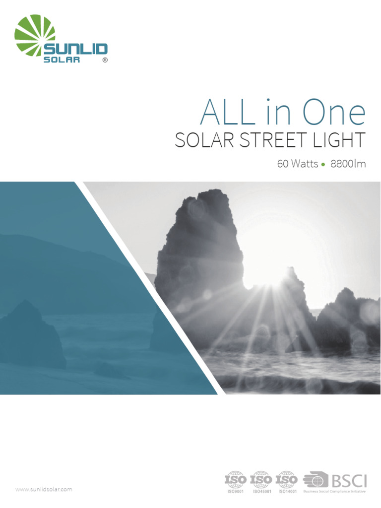 60w Aio Solar Street Light Data Sheet | PDF | Cloud Computing ...