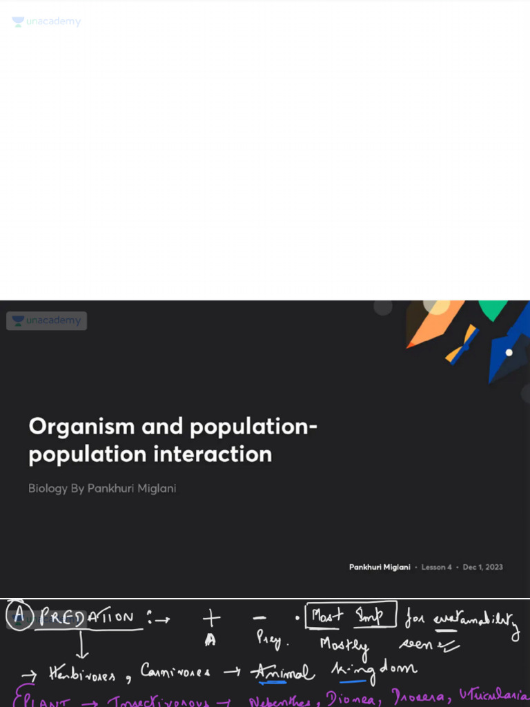 Organism and Population Population Interaction With Anno | PDF