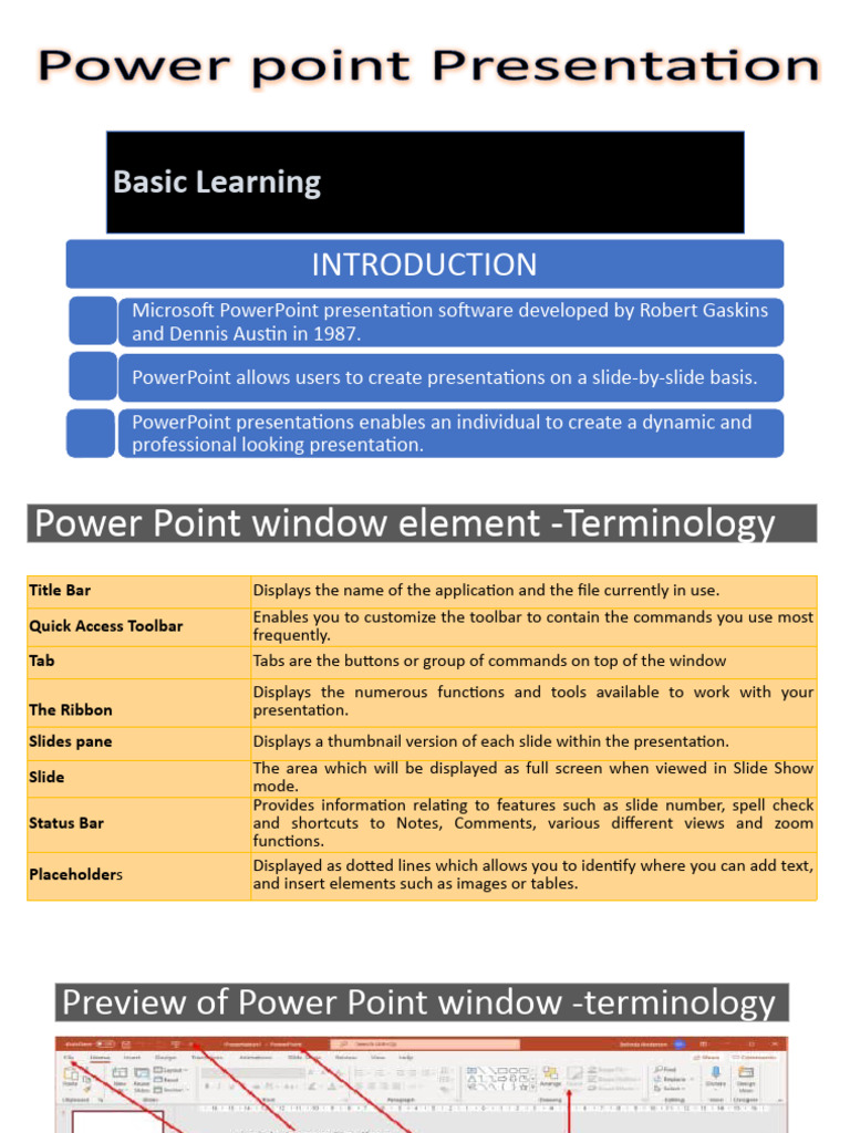1-PowerPoint Presentation - Basic | PDF | Window (Computing ...