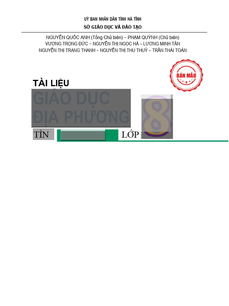 Sách GDDP Hà Tĩnh L P 8 (5!1!24) | PDF