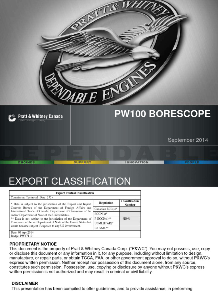 PW100 Borescope September 2014 | PDF | Turbine | Engines