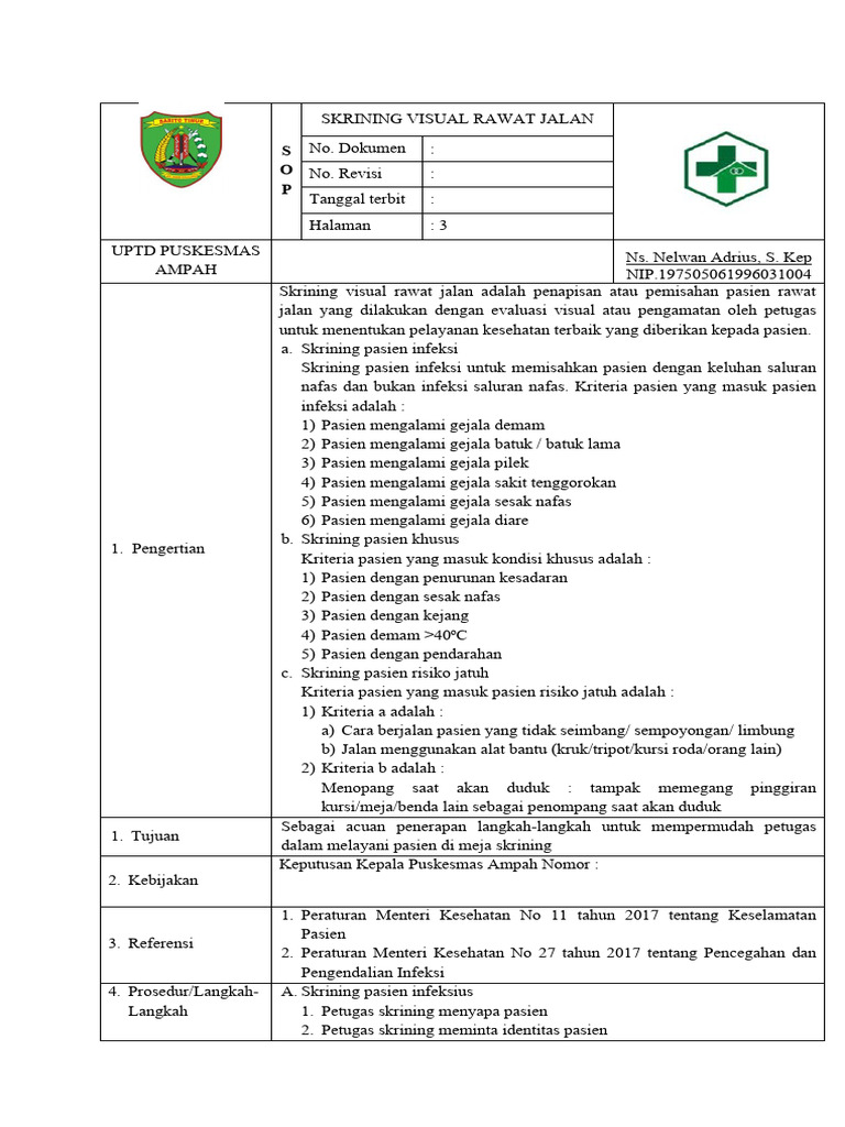 Skrining Visual Pasien Rawat Jalan | PDF