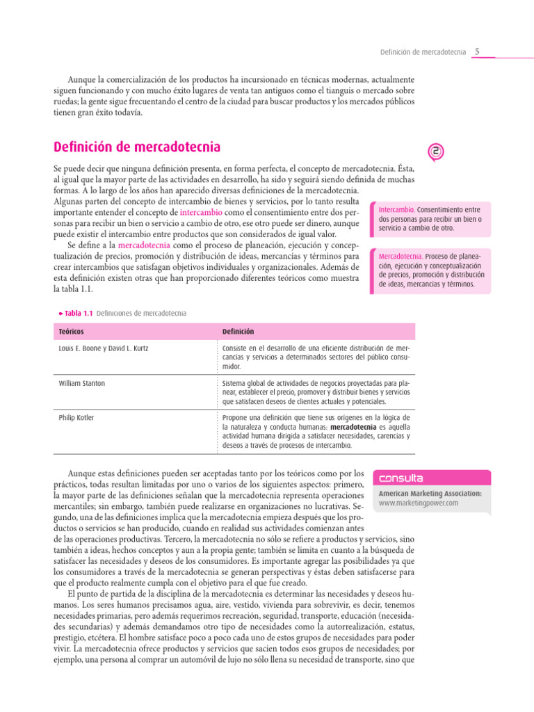 Defi Nición de Mercadotecnia: Intercambio | PDF | Marketing | Economias