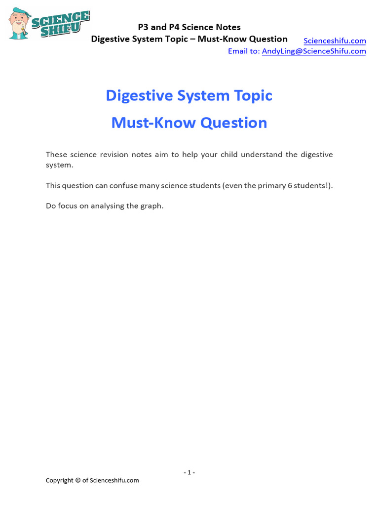 P3 and P4 Digestive system-must know question | PDF | Digestion | Stomach