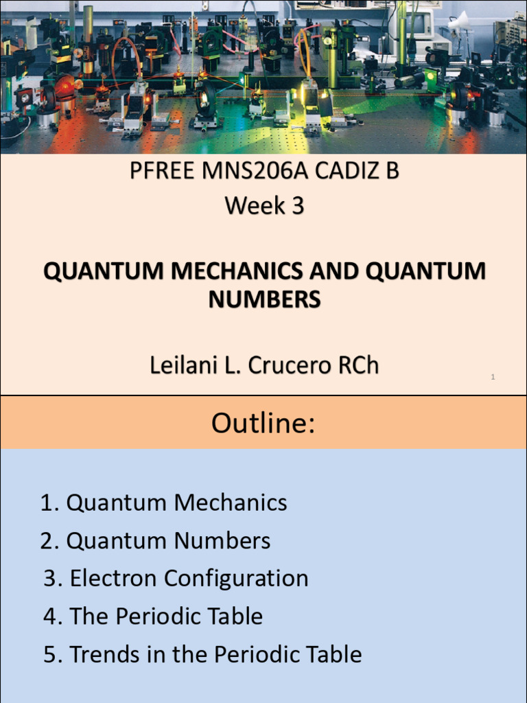 Quantum Mechanics and Electron Configuration | PDF | Atomic Orbital ...