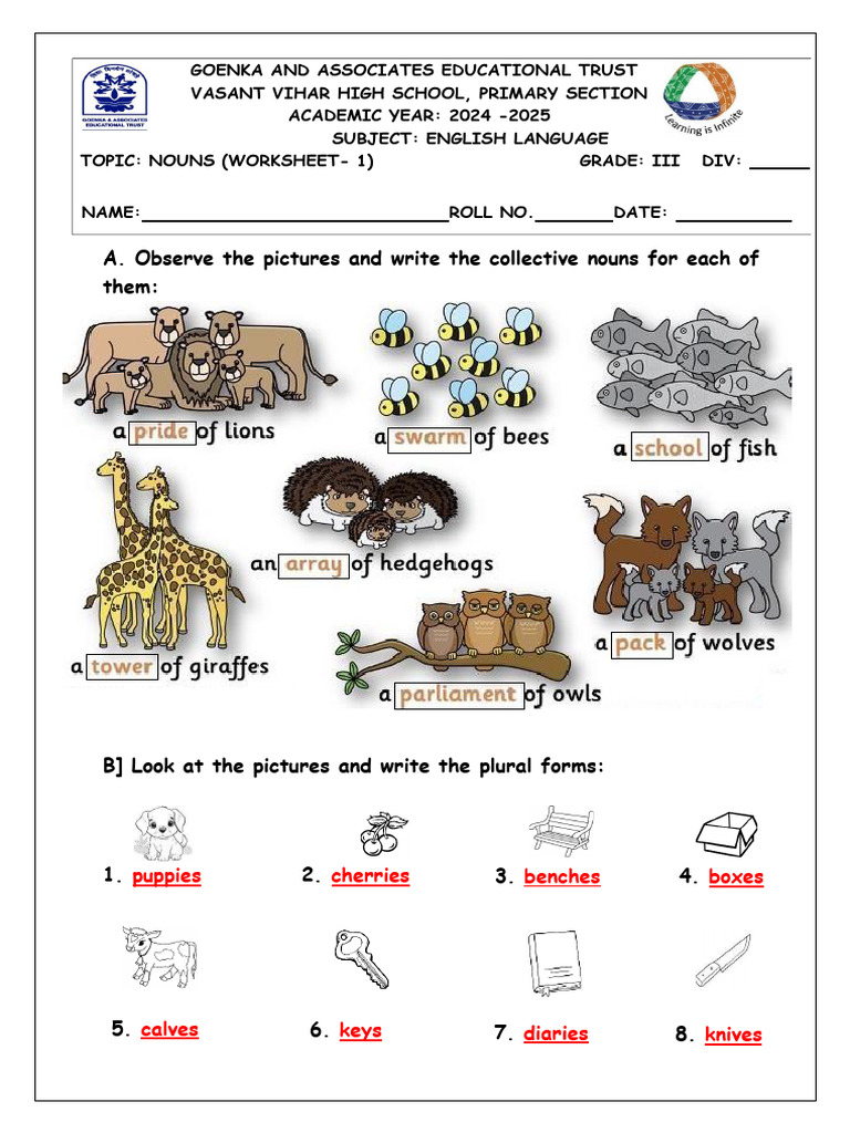 Nouns - Answer Key (Worksheet 1) | PDF | Grammatical Gender | Airport
