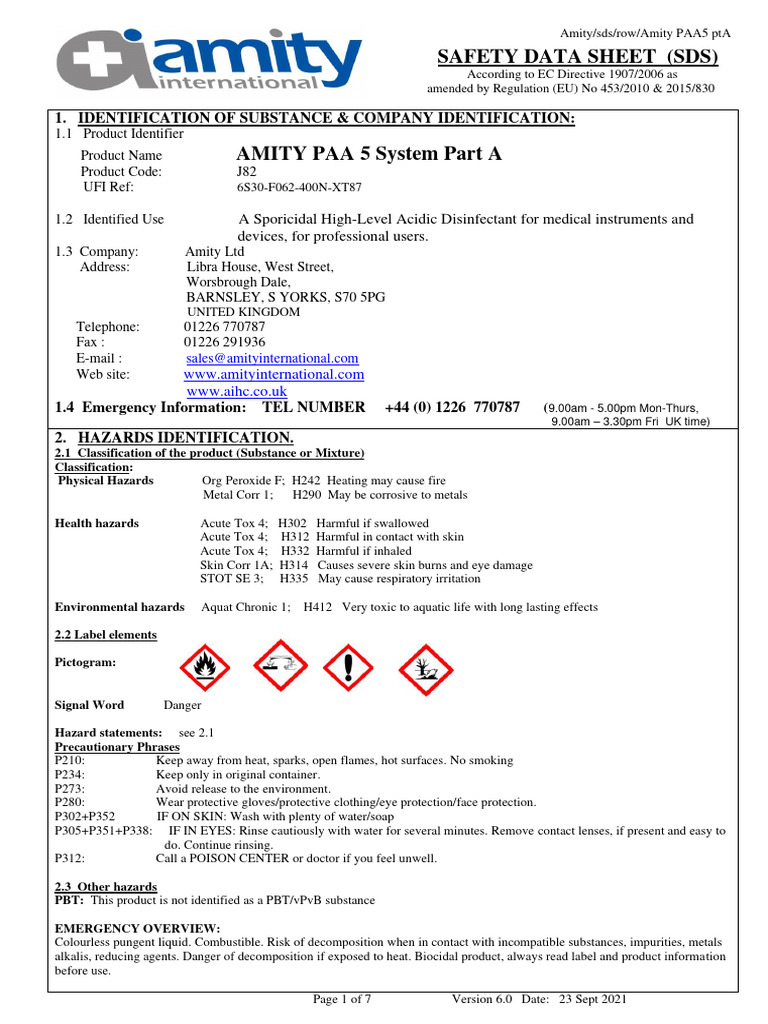 Amity PAA 5 System Part A Row V6.0 Sept 21 | PDF | Occupational Safety And Health | Safety