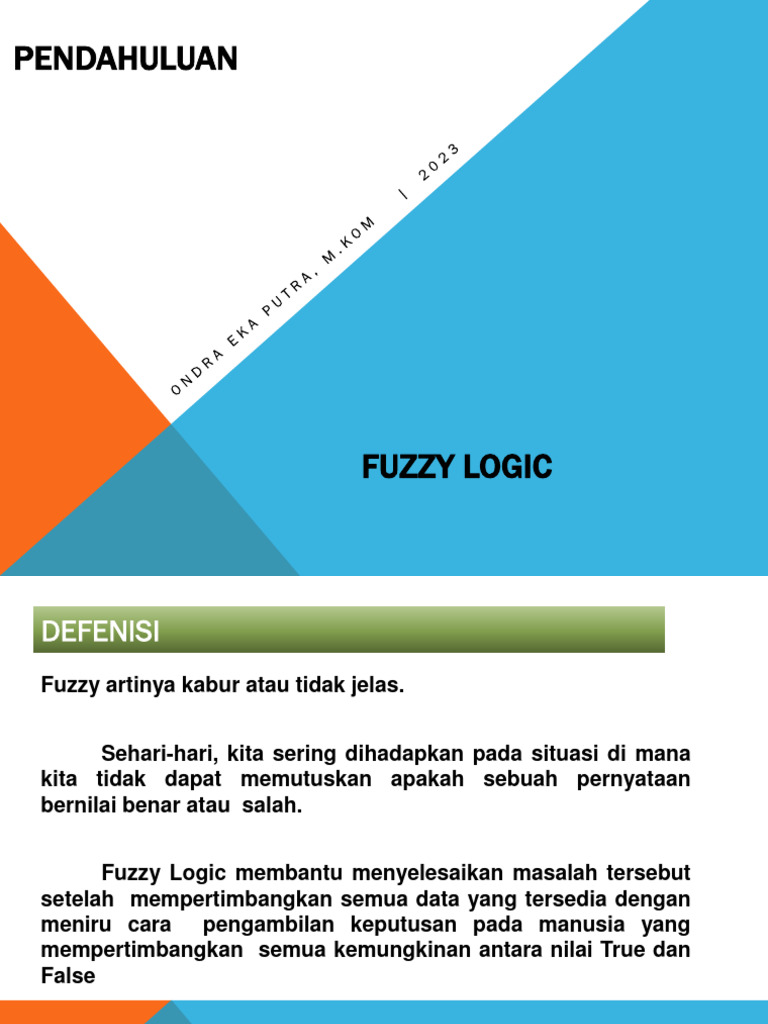 Pengantar Fuzzy Logic | PDF