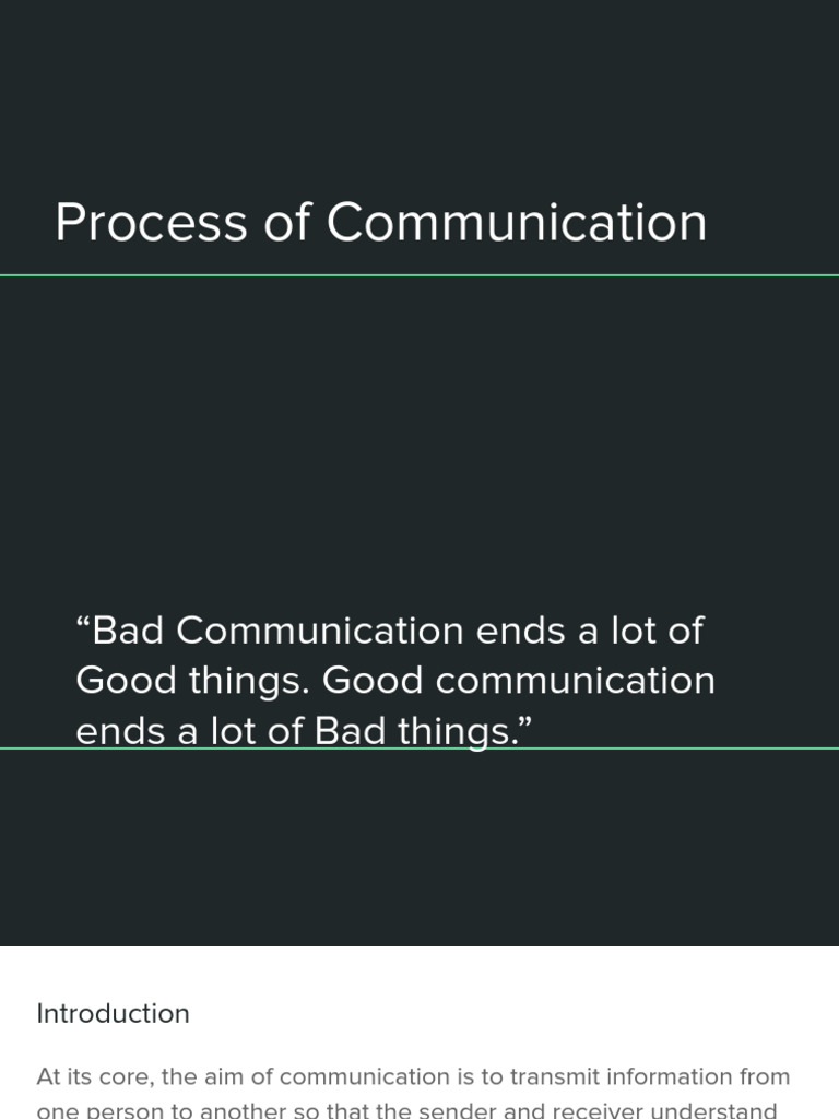 Process of Communication | PDF | Communication | Nonverbal Communication