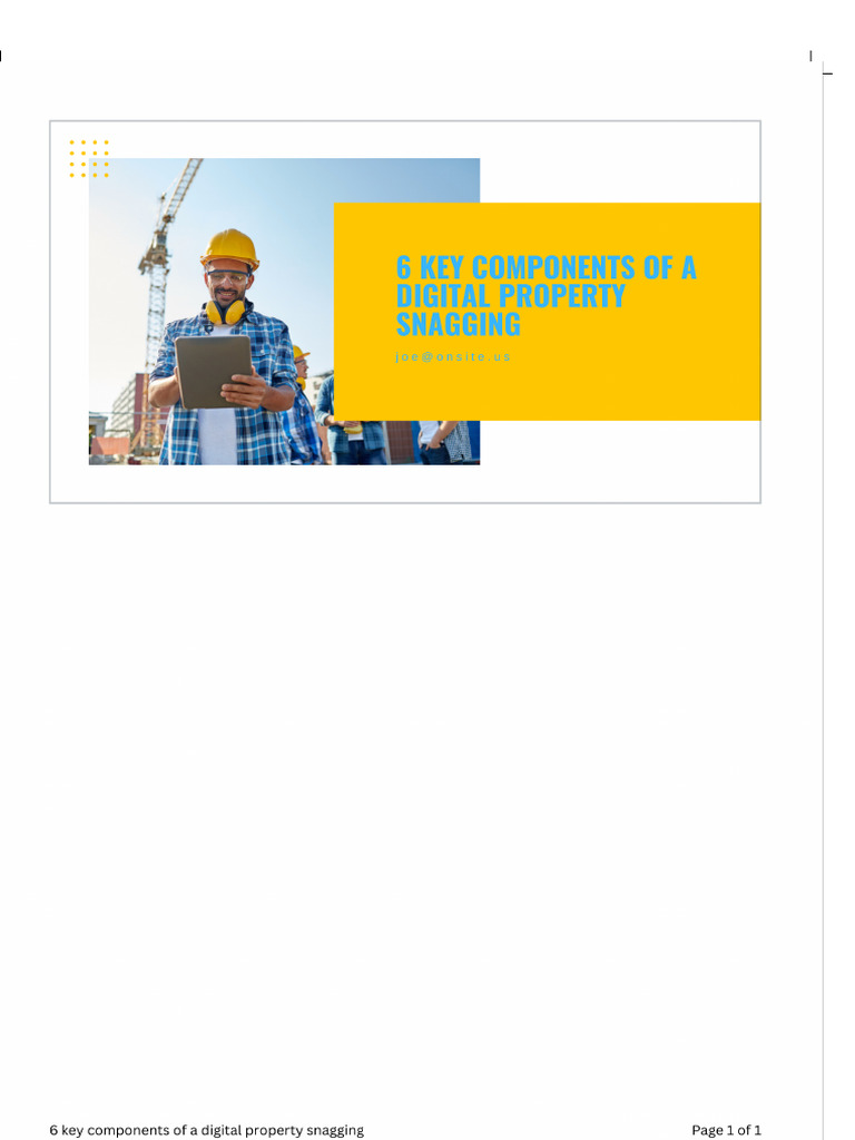 6 Key Components of A Digital Property Snagging | PDF