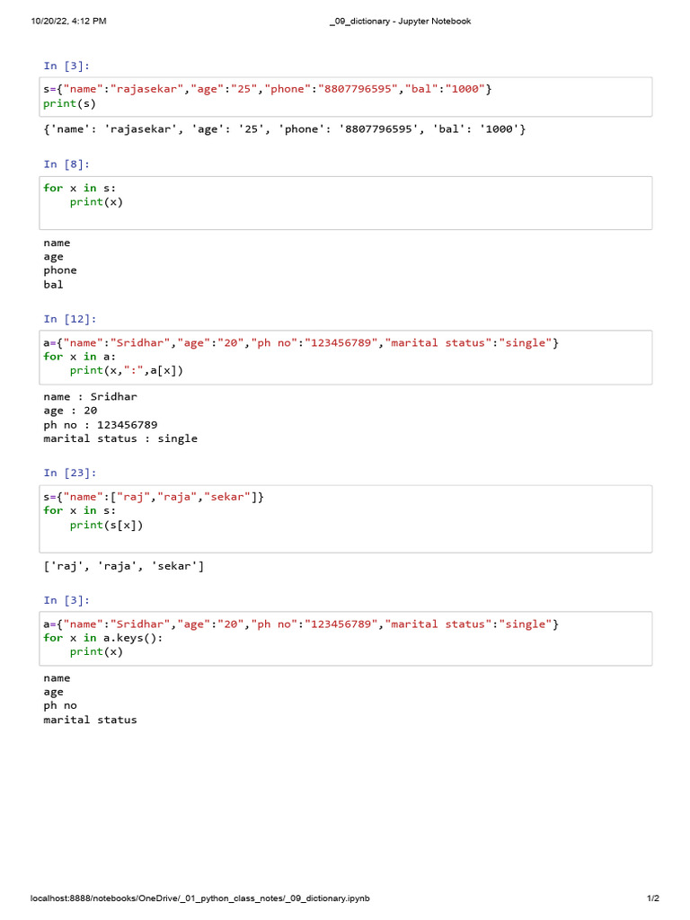 _09_dictionary - Jupyter Notebook | PDF _09_dictionary - Jupyter Notebook | PDF