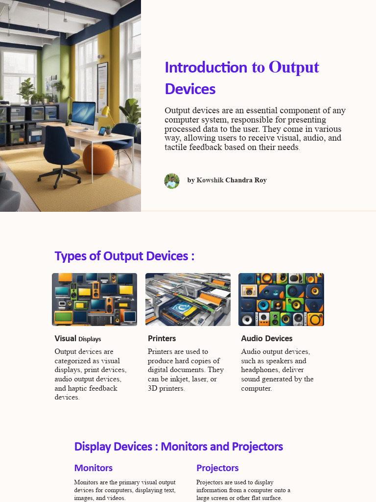 Introduction To Output Devices | PDF