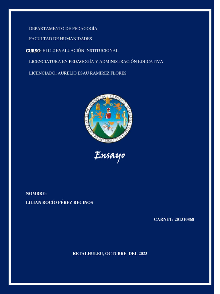 Ensayo de Evaluacion | PDF | Evaluación | Maestros