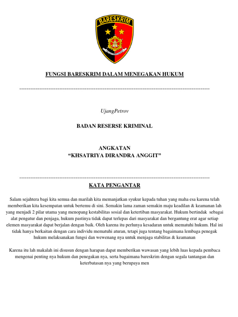 Makalah Reserse Ujang | PDF