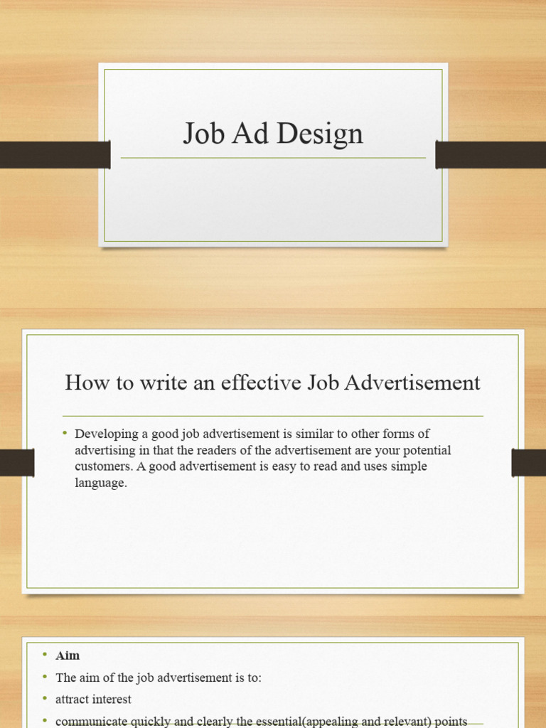 Job Ad Design | PDF | Business | Self-Improvement