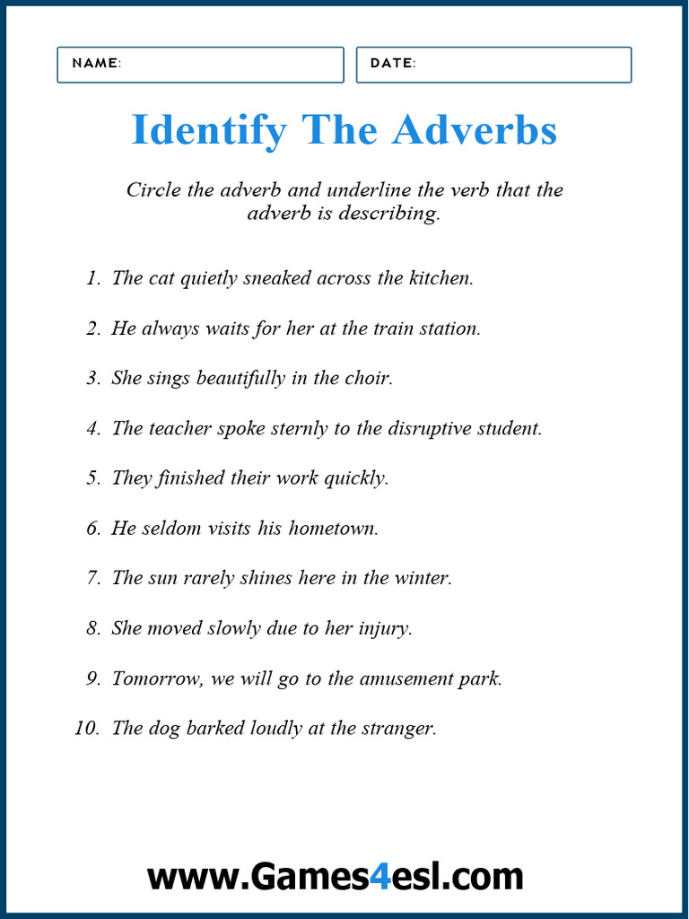 Adverb-Worksheet-1 | PDF