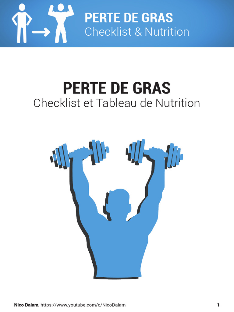 Checklist Sèche Et Tableau Nutrition - Nico Dalam | PDF | Nutrition | Régime et nutrition