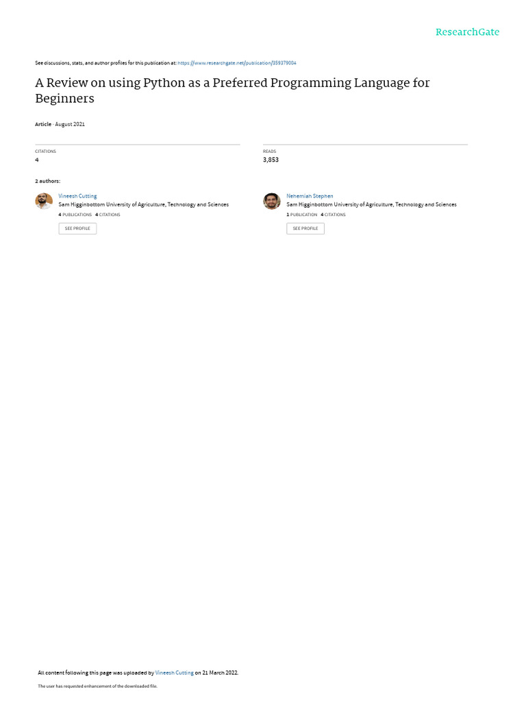 Irjet V8i8505 | PDF | Python (Programming Language) | Object Oriented ...