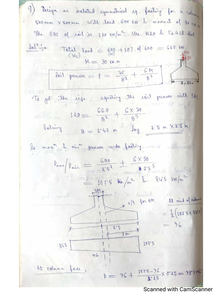 Isolated Sloped Footing Example | PDF