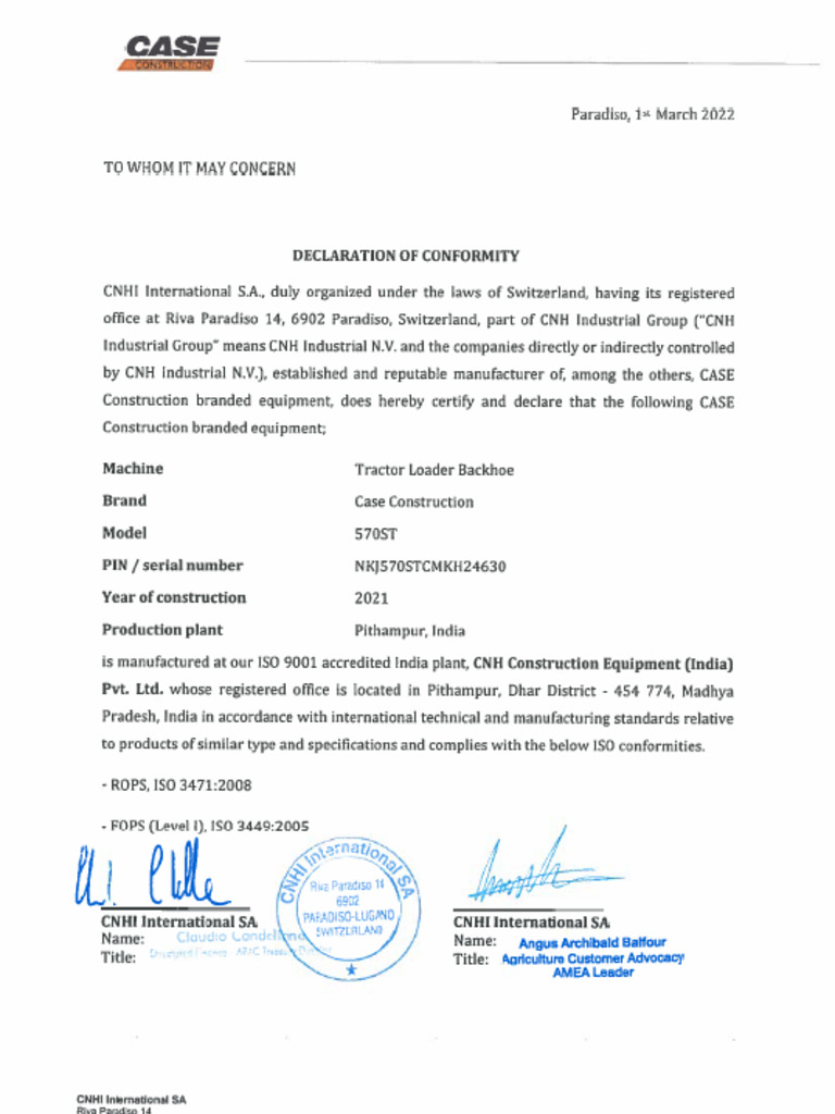 Declaration of Conformity | PDF