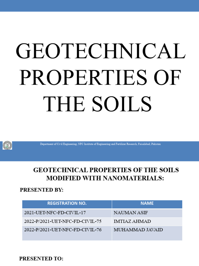 Geotechnical Properties of Soil | PDF | Nanomaterials | Nanotechnology