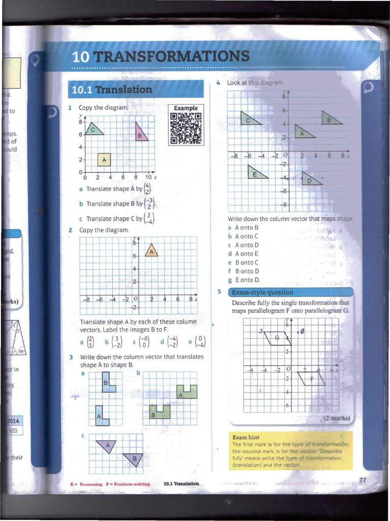 Math Book 10 Transformations Pdf Cartesian Coordinate System