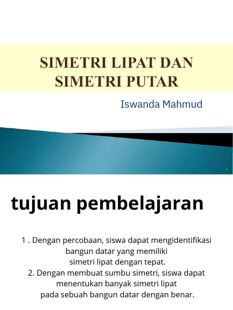 Simetri Lipat dan Simetri Putar pada Bangun Datar | PDF | Griya & Taman ...