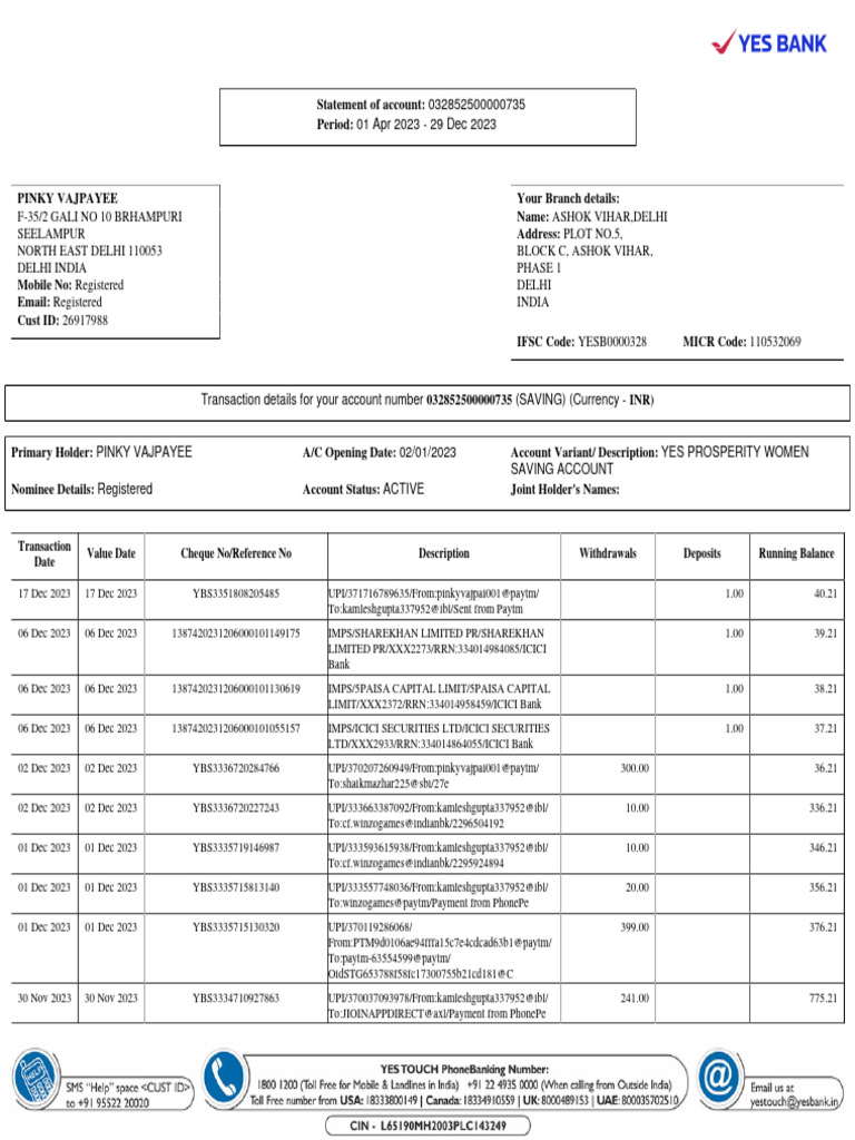 Account_Statement_01_Apr_2023-29_Dec_2023 | PDF | Deposit Account ...