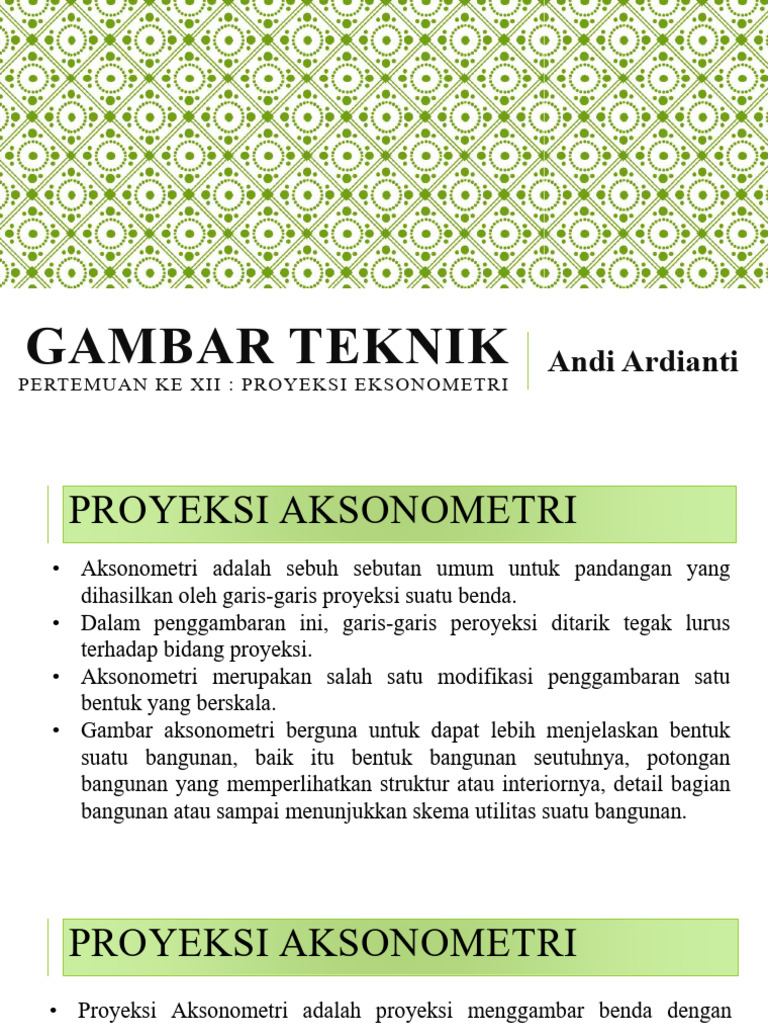 Gambar Teknik Proyeksi Aksonometri 072021 | PDF