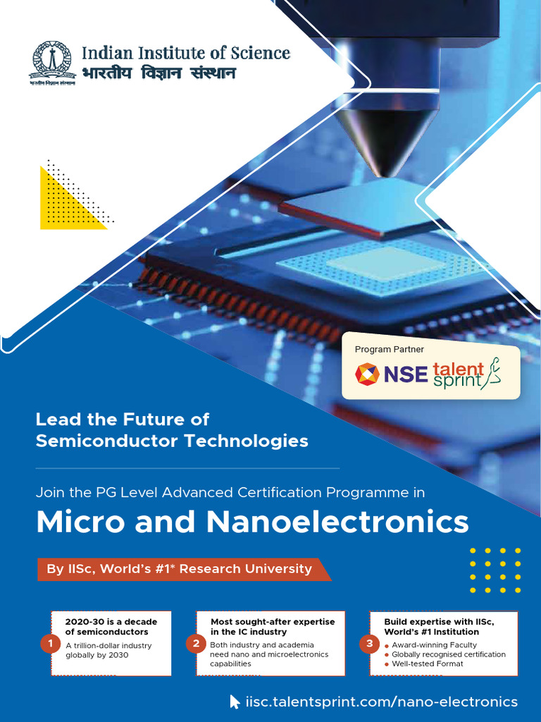 Brochure PG Level Advanced Certification Programme in Micro and Nanoelectronics IISc | PDF ...