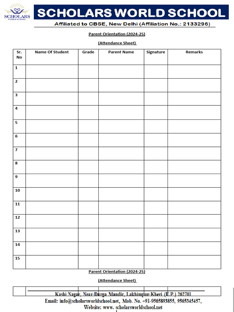 Parent Orientation Signature | PDF