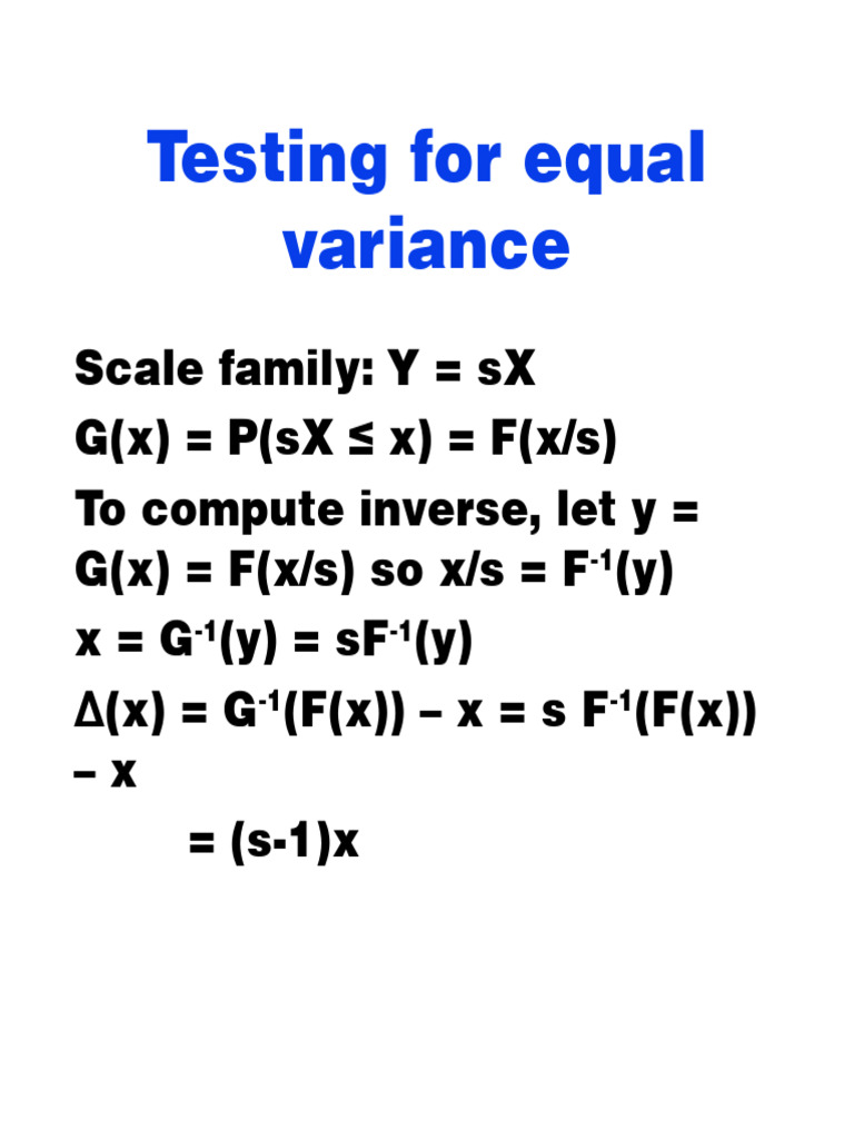 Testing Equal Variance in Statistical Distributions | PDF ...