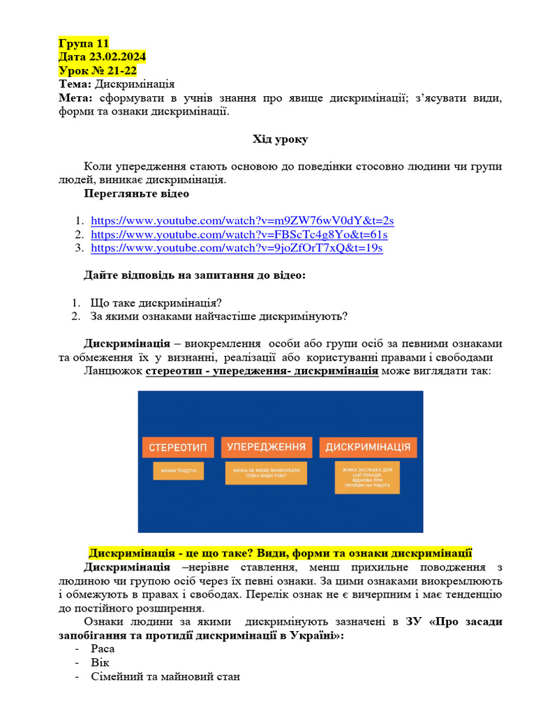 Matvєєva n.v. Gromadyanska Osvita. Grupa 11. Urok 21 22 | PDF